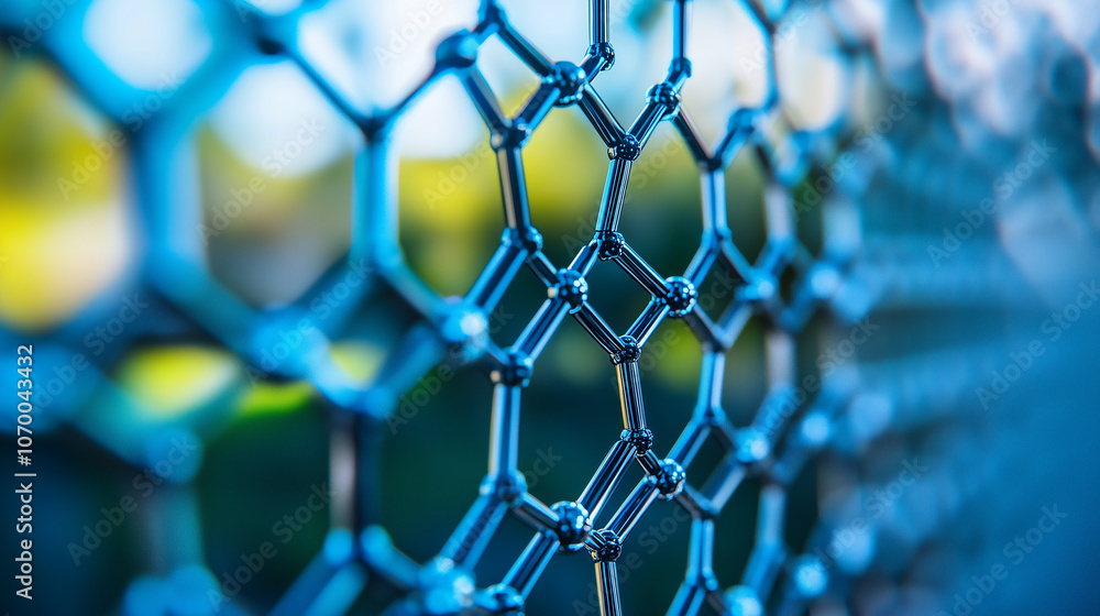 Graphene's lattice showcases a hexagonal carbon atom structure ...