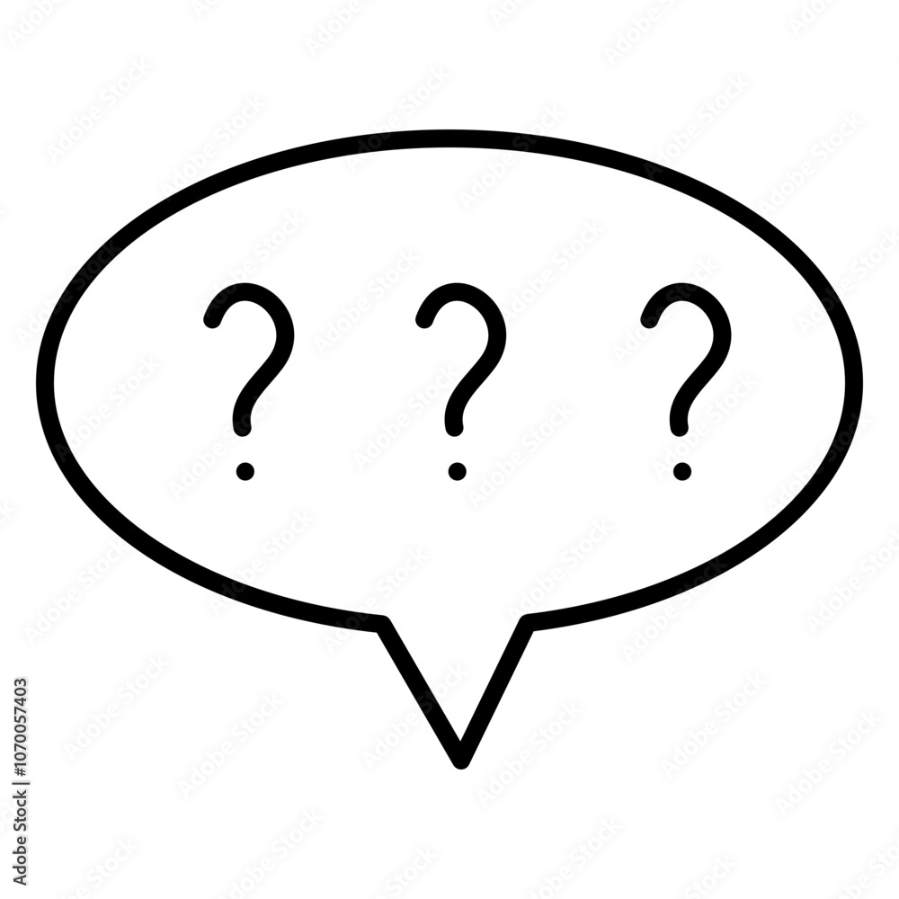 Minimalistic question mark line icon, representing curiosity or ...
