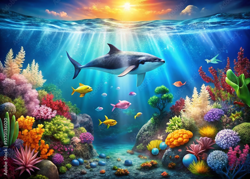 Captivating Underwater Scene Featuring a Whale in a Fish Tank with the ...