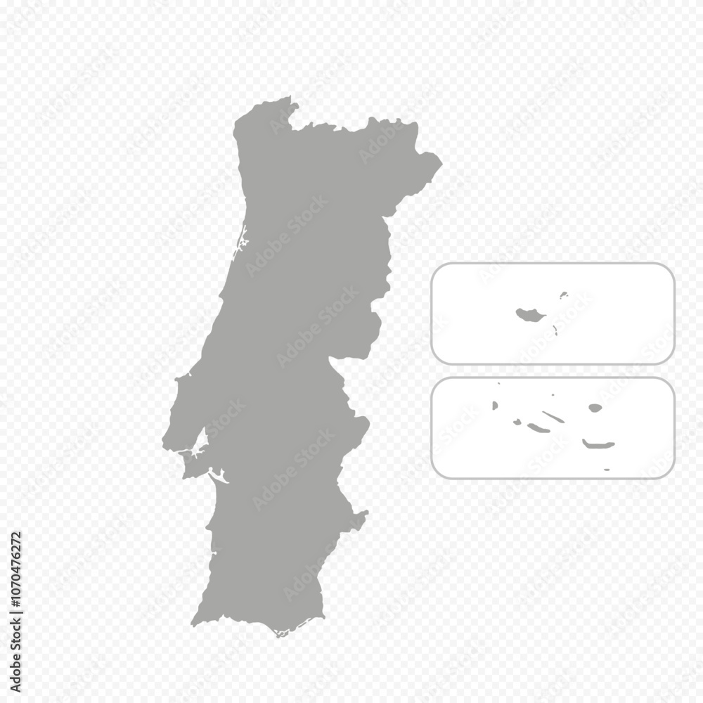 Map of Portugal, sign silhouette. World Map Globe. Vector Illustration ...