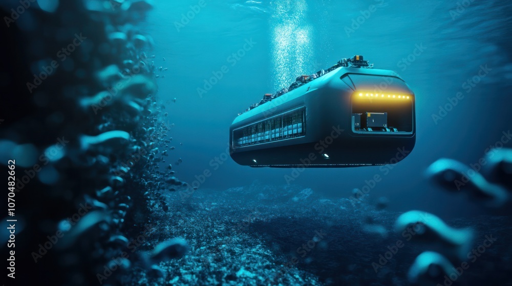 Autonomous underwater freight transport, using AI-driven submarines for ...