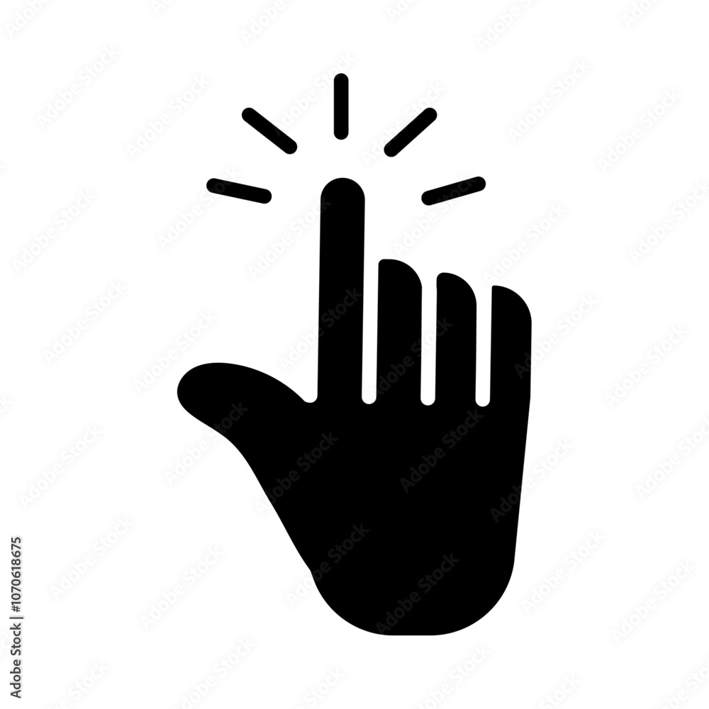 Cursor hand icon black and white vector sign Stock Vector | Adobe Stock