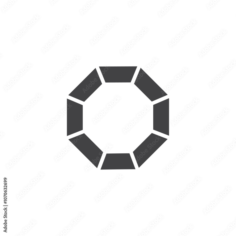 Octagon icon black and white vector sign Stock Vector | Adobe Stock