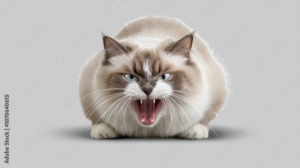 Angry and surprised cat isolated on transparent png background with a ...