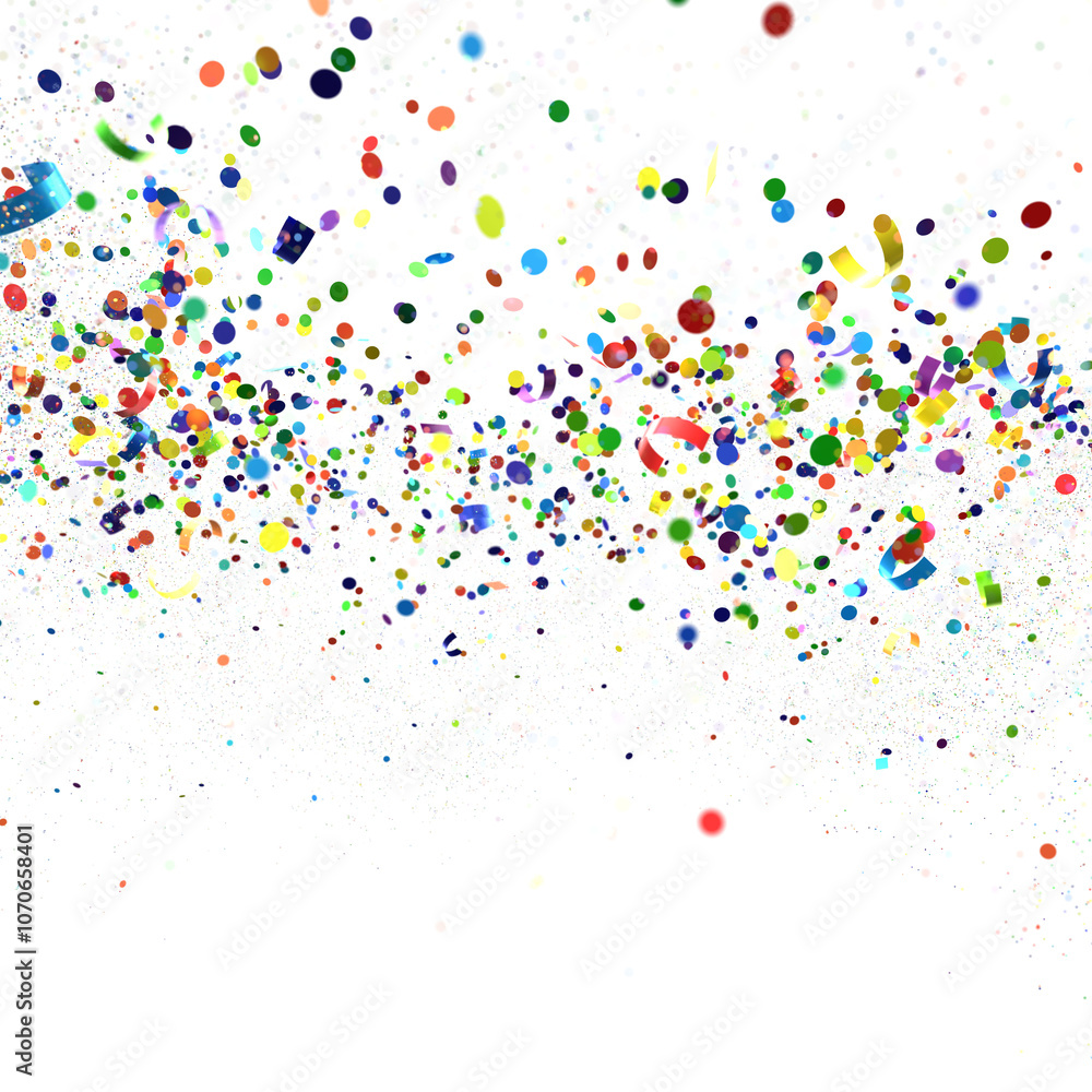 Colorful confetti on white background Stock Photo | Adobe Stock