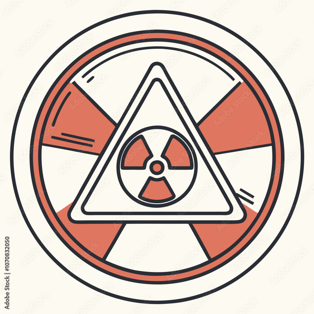 Nuclear warning icon symbol in vintage color palette Stock Vector ...