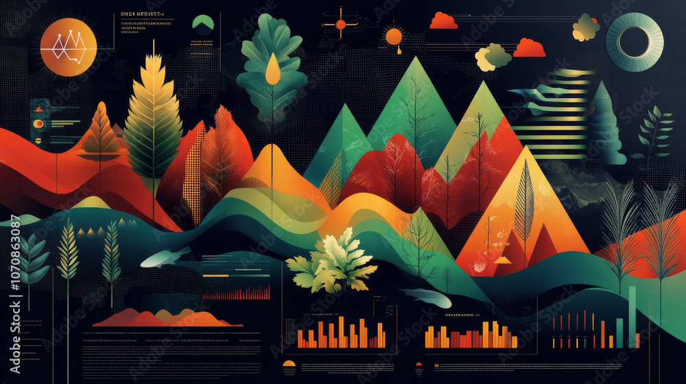 Stunning Landscape Data Visualization with Vibrant Colors and Nature ...