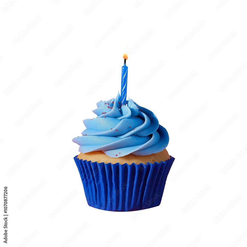 cup cake with candle, png, transparent backgorund Stock Photo | Adobe Stock