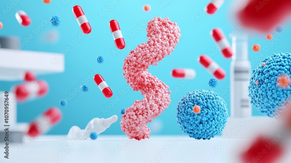 Detailed illustration of stem cells growing, dynamic and vivid, cell ...