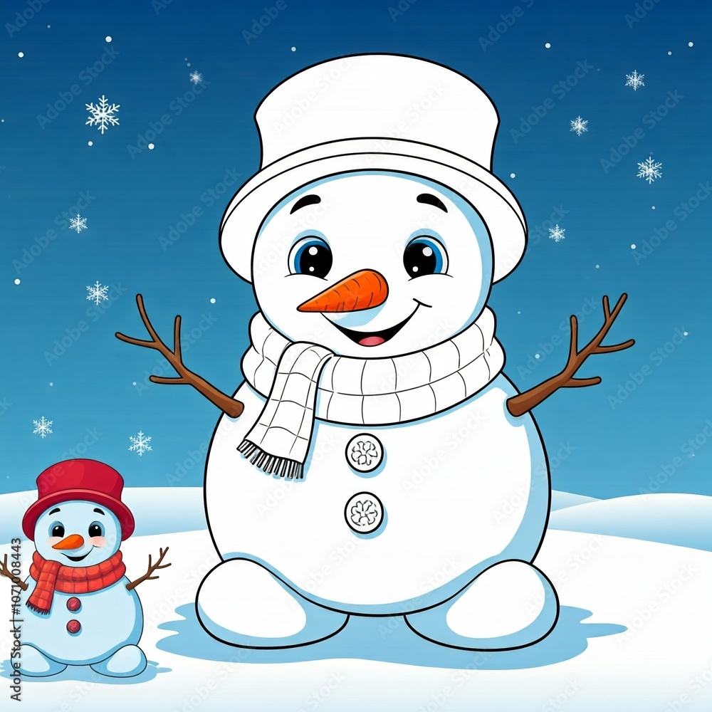 Ilustração Snowman drawing, Christmas drawing, Un coloring for kids ...