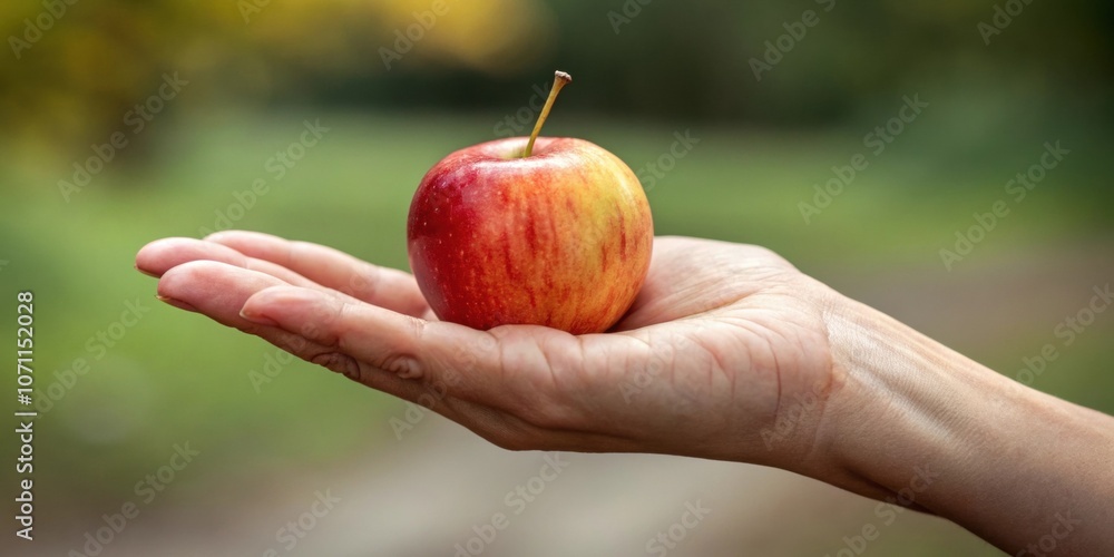 Fruit Portion An image of a small apple resting in an open palm showing ...