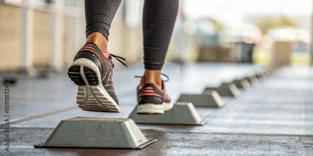 Standing Calf Raises A closeup image of feet positioned shoulderwidth ...