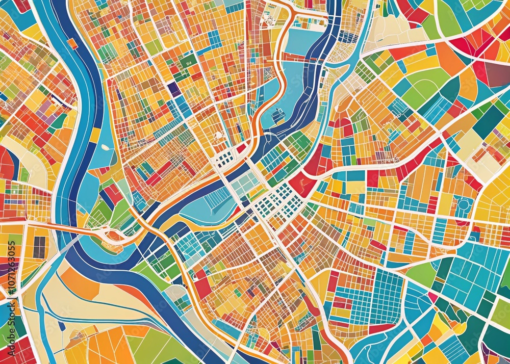 Urban Vector City Map of Cincinnati, Ohio, Detailing Streets and River ...