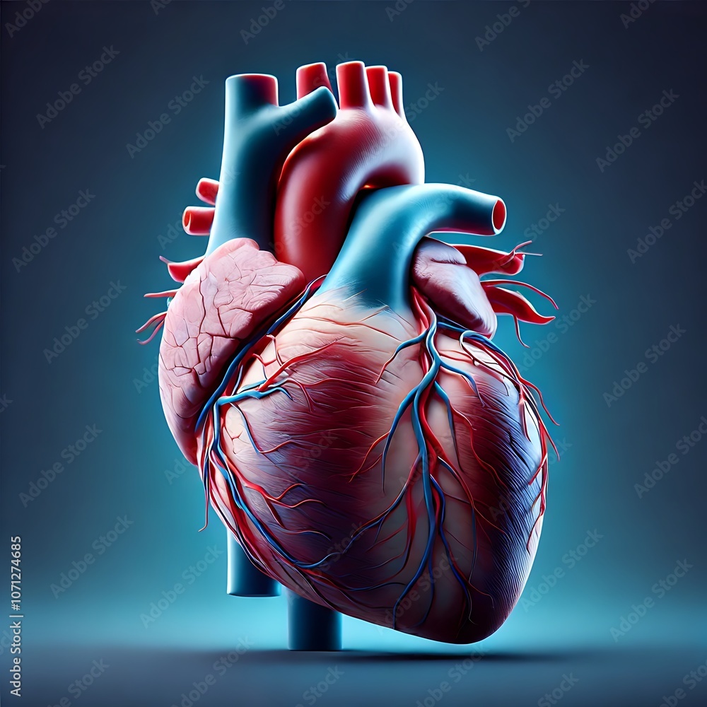 Ilustración de Stock 3D Medical Illustration of Human Heart, Realistic ...