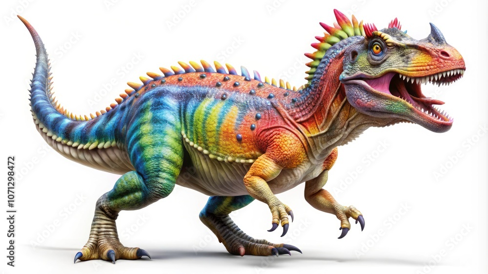 Vibrant Ceratosaurus Illustration on White Background - Vivid Dinosaurs ...