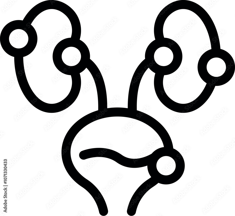 Maintaining fluid balance, human kidneys and bladder working icon ...