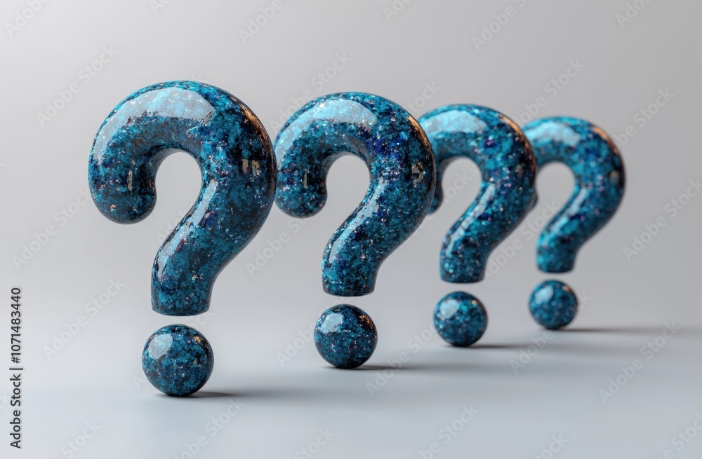 Minimal Blue Question Mark Icon in 3D on White Background – Clean, High ...
