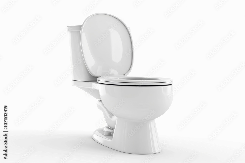 Open toilet bowl isolated on white background. File contains a path to ...