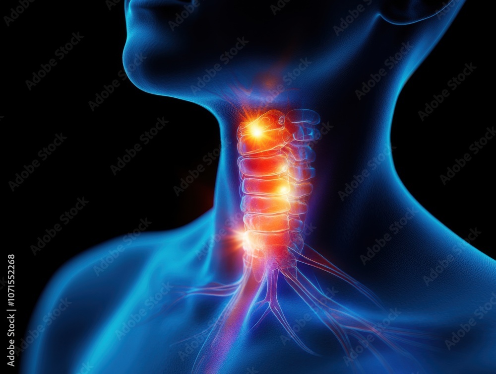 Стоковая иллюстрация «Augmented Reality Visualization of Neck Nerves ...