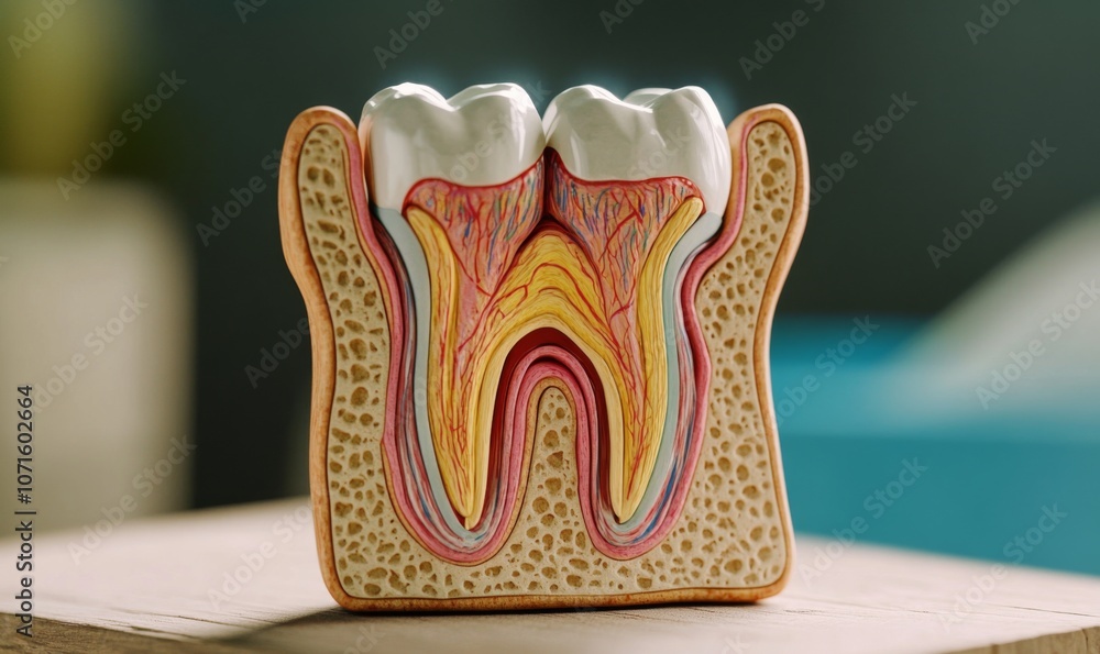 Dental anatomy illustration showing healthy teeth cross-section Stock ...