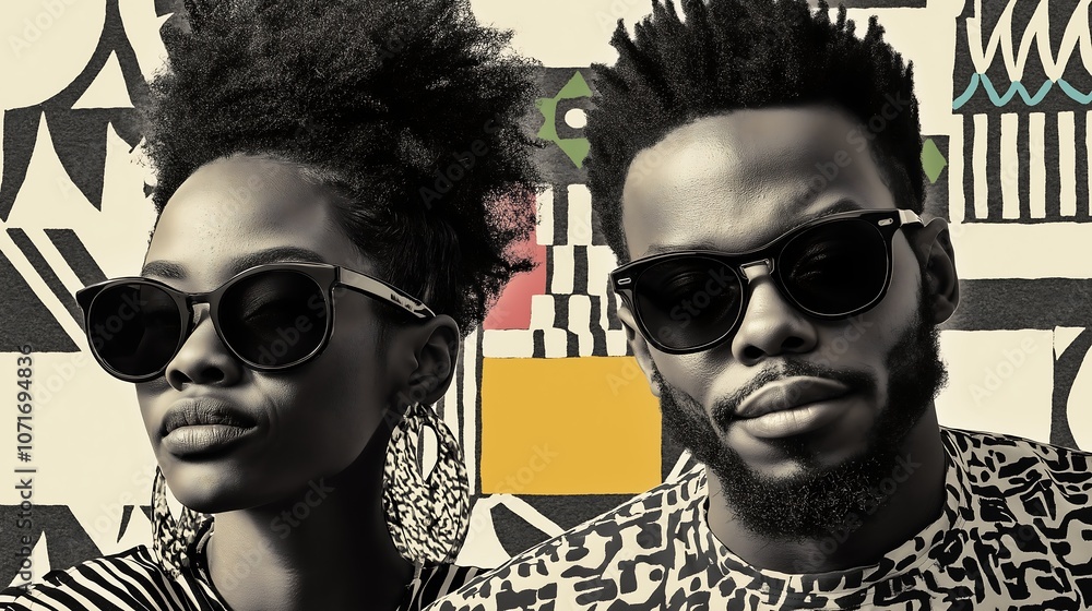 Afro House Party promotional poster featuring a split-screen portrait ...
