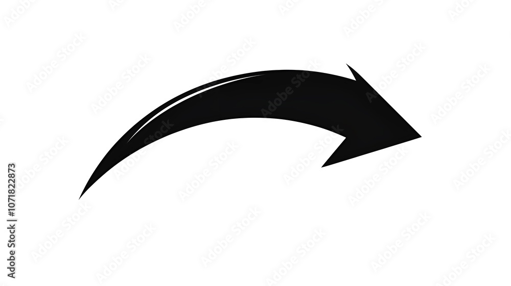black arrow upline, Curved blackarrow representing growth and progress ...