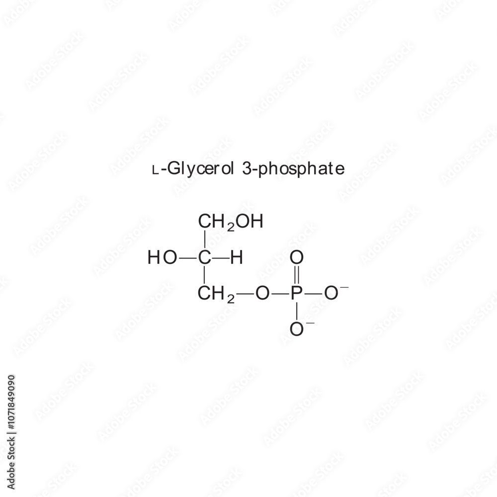 L-Glycerol 3-phosphate skeletal structure diagram.Organic molecule ...