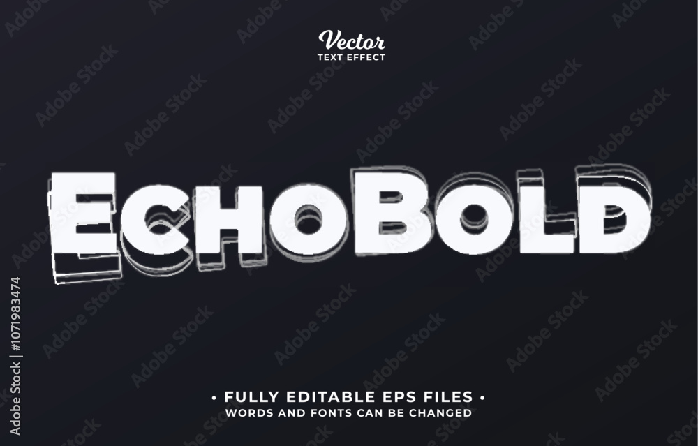 echo bold text effect editable eps cc Stock Vector | Adobe Stock