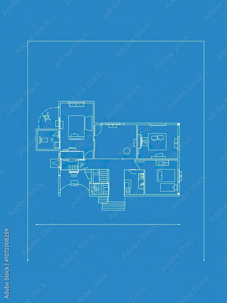 Abstract floor plan blueprint background with clean architecture ...