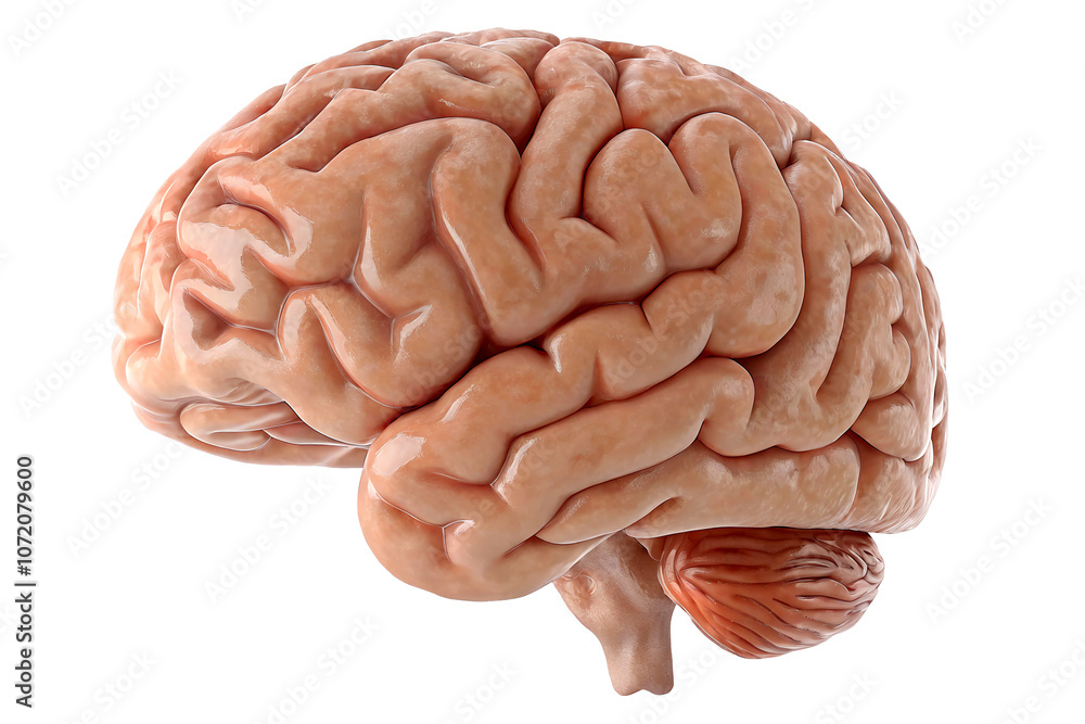 Foto de Stock Human Brain 3D Rendering, Realistic Texture and ...
