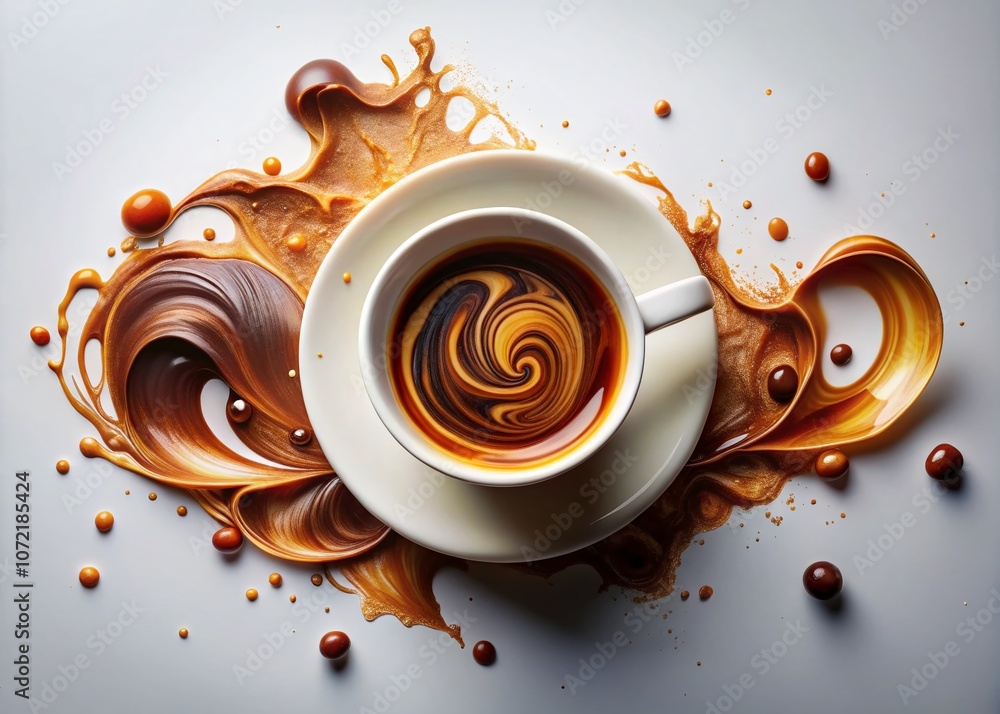 Coffee Cup Spill Trace on Clear Background for Graphic Design, Perfect ...