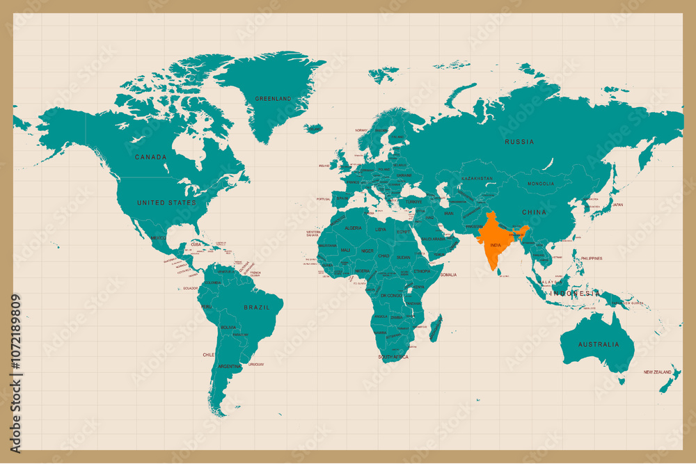 World Map Highlighting the Pakistan.Pakistan map. Stock Illustration ...