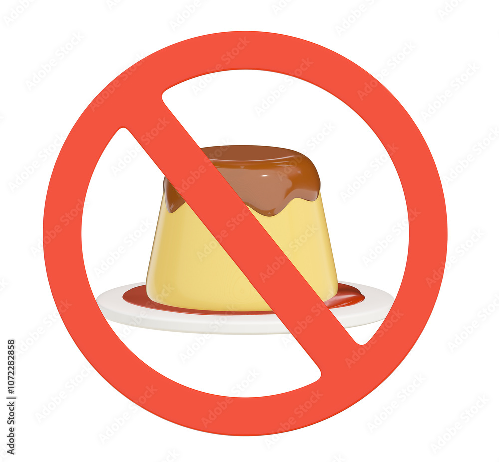 No sweets warning red sign on png transparent background. Stock ...