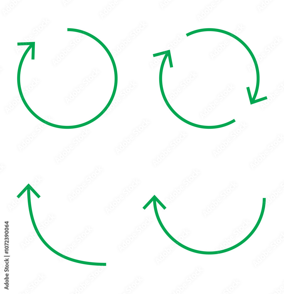 Circle Arrow icon set vector illustration, refresh, reload, Set of circle arrows rotating ...