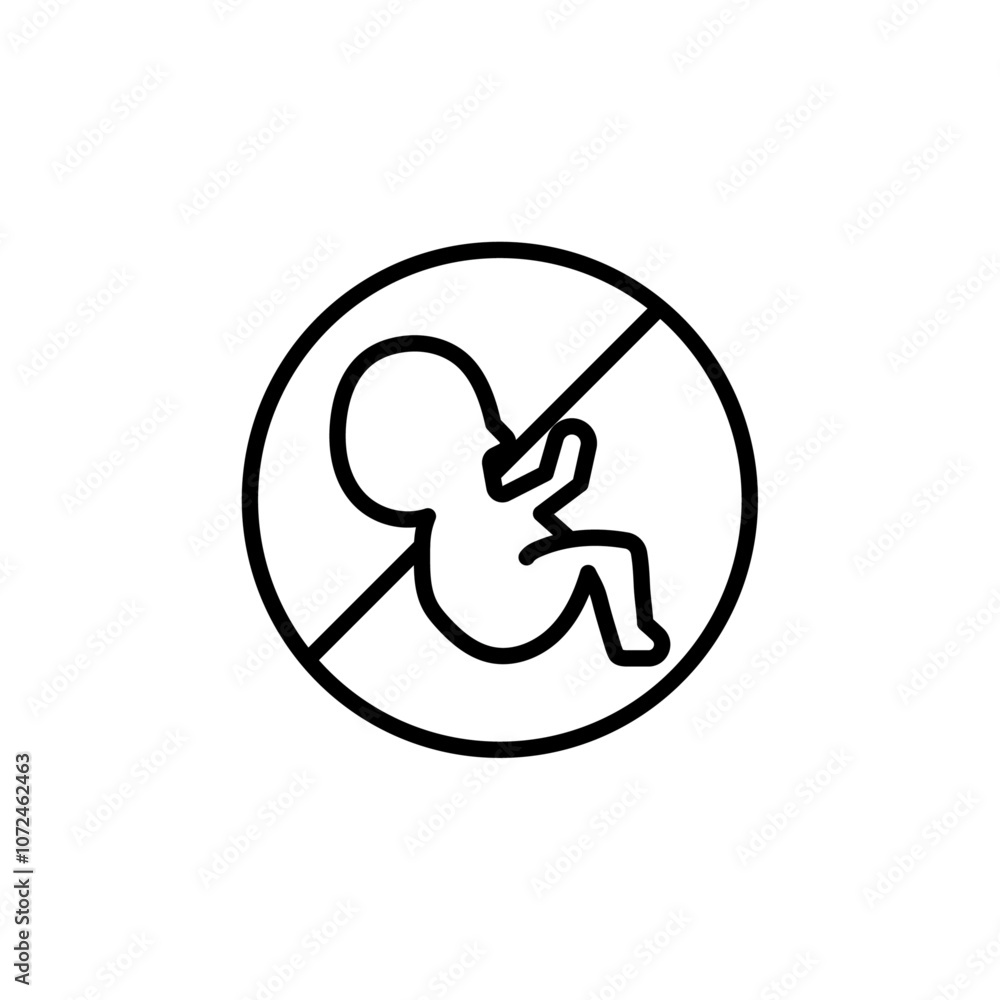Vector de Stock Abortion of fetus icon black and white vector outline ...