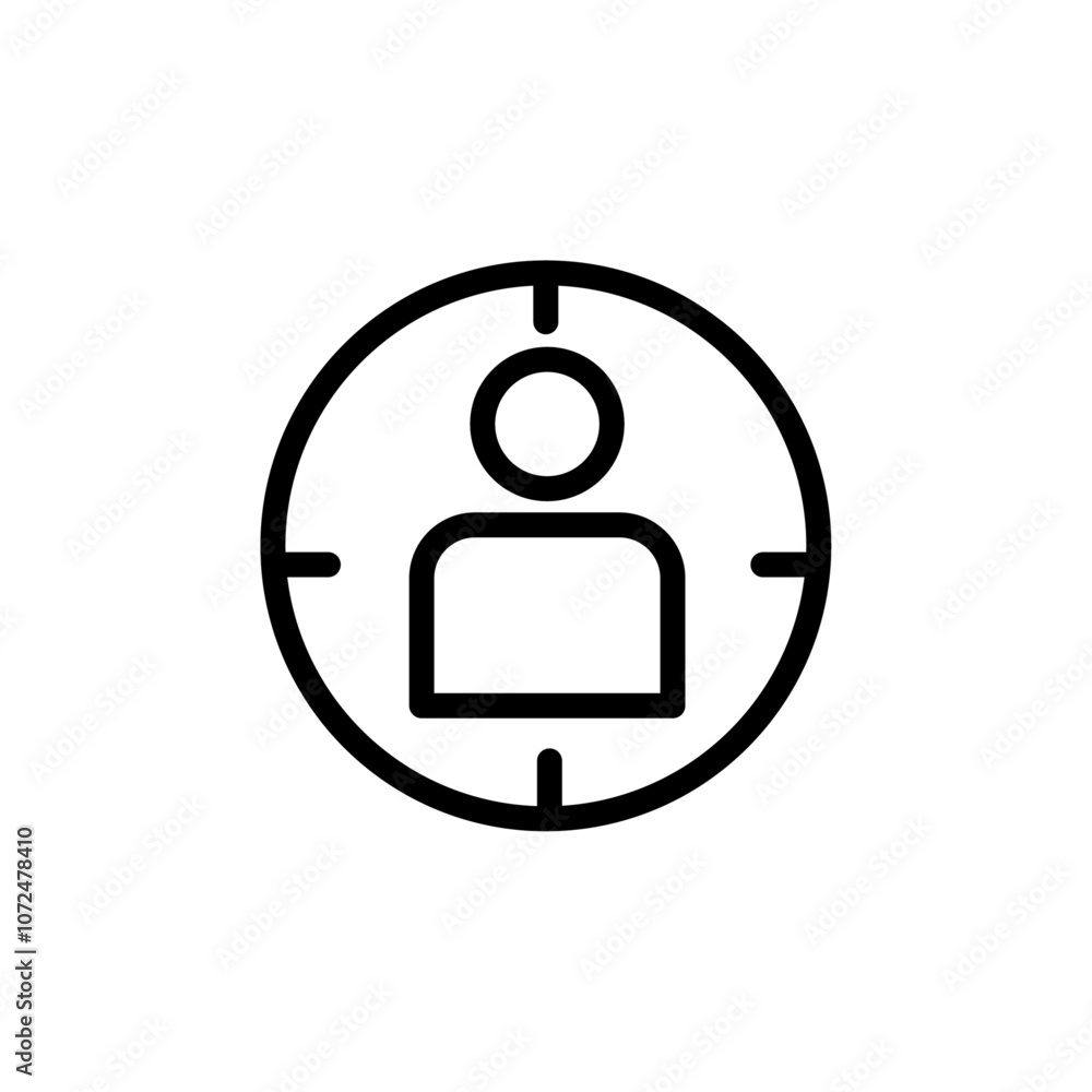 Target icon black and white vector outline sign Stock Vector | Adobe Stock