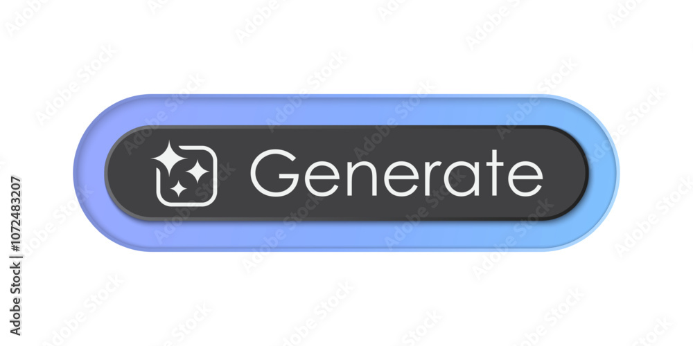 Generate AI button user interface. Artificial intelligence UI UX design concept for website, app ...