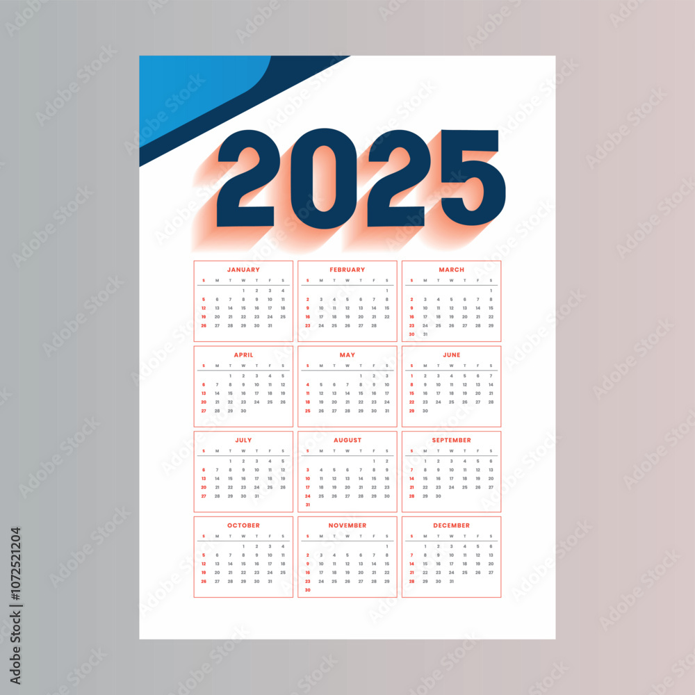 Vettoriale stock di Journey Through 2025: a Year in art Moments of time ...