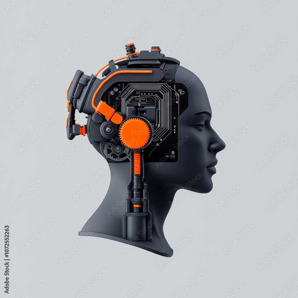 Brain-computer interface, AI, smart technology, neurotechnology Stock Illustration | Adobe Stock