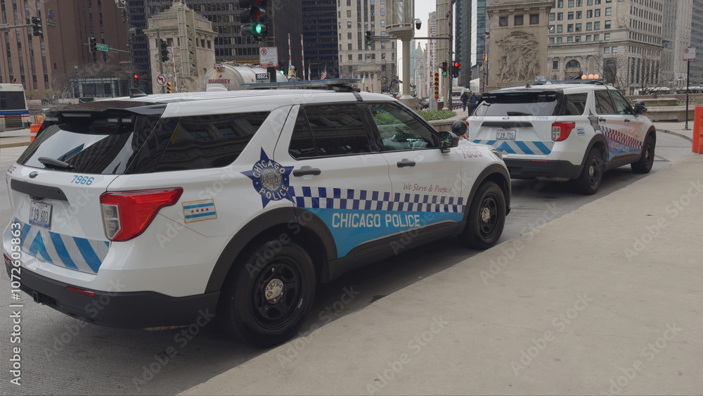 Chicago, Illinois, USA, March 28, 2024: Chicago Police Ford Interceptor ...