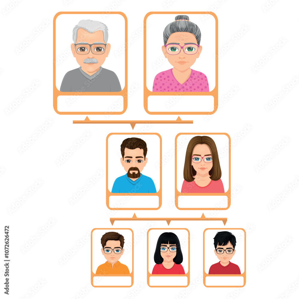 extended family family tree chart Stock Vector | Adobe Stock