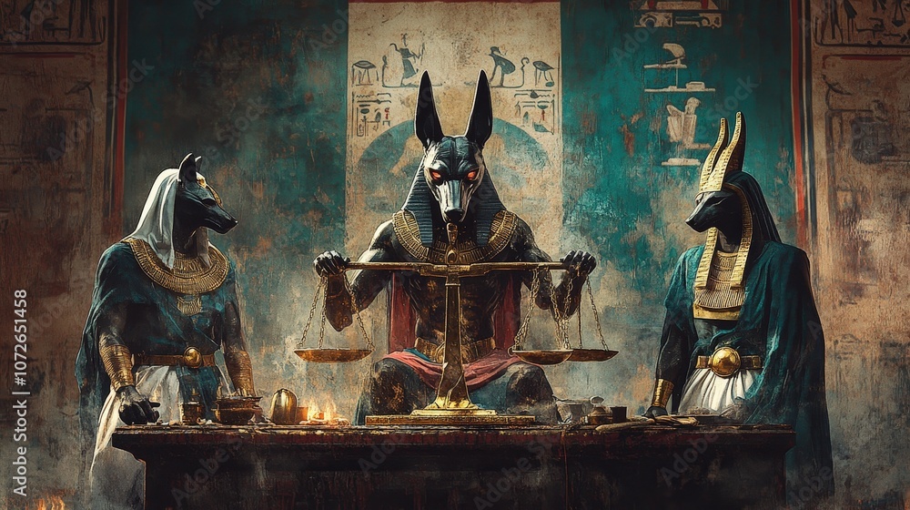 Artistic Depiction of the Ancient Egyptian Weighing of the Heart ...