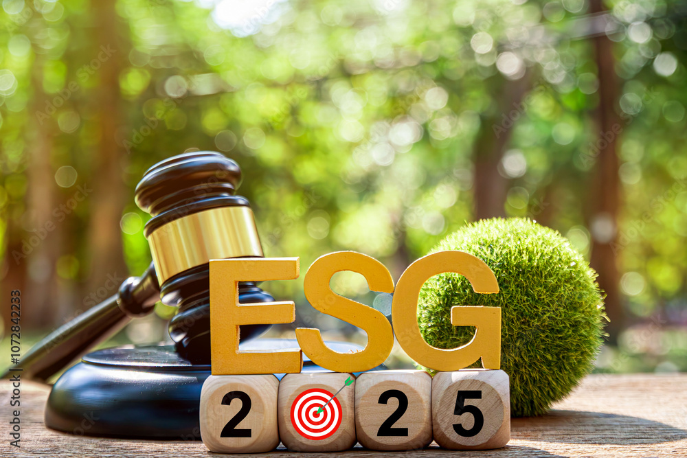 ESG 2025 concept of environmental, social and governance. Sustainable corporation development ...
