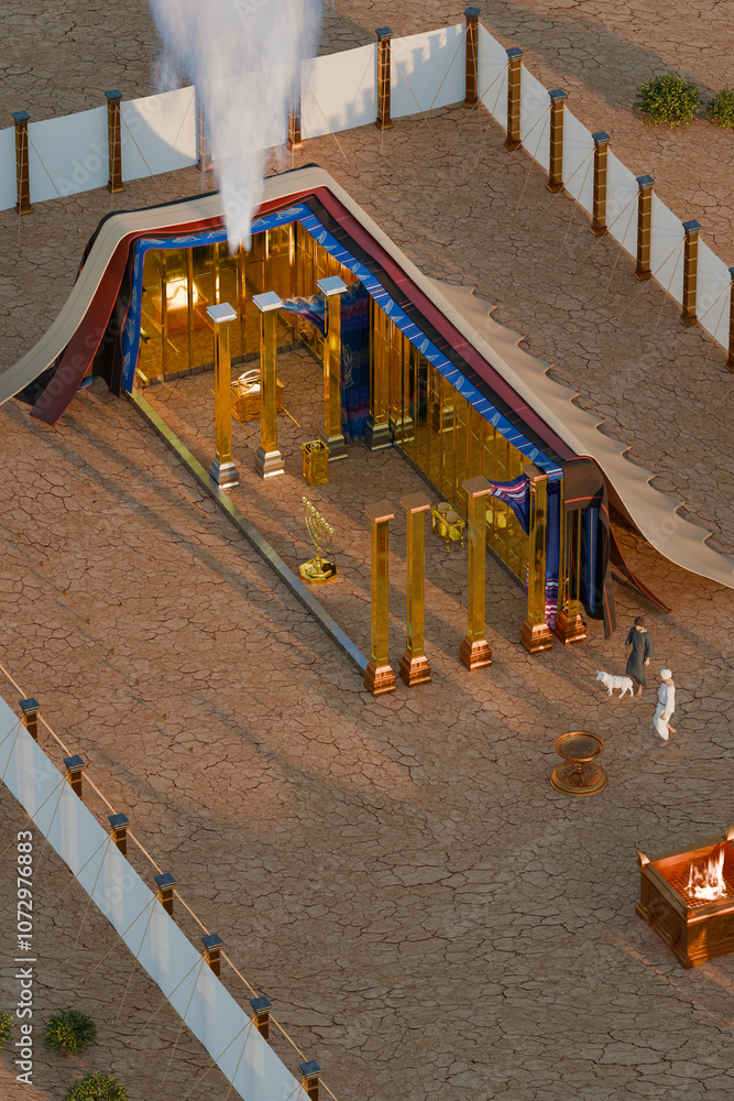 Cutaway diagram of the wilderness sanctuary built in the time of Moses ...