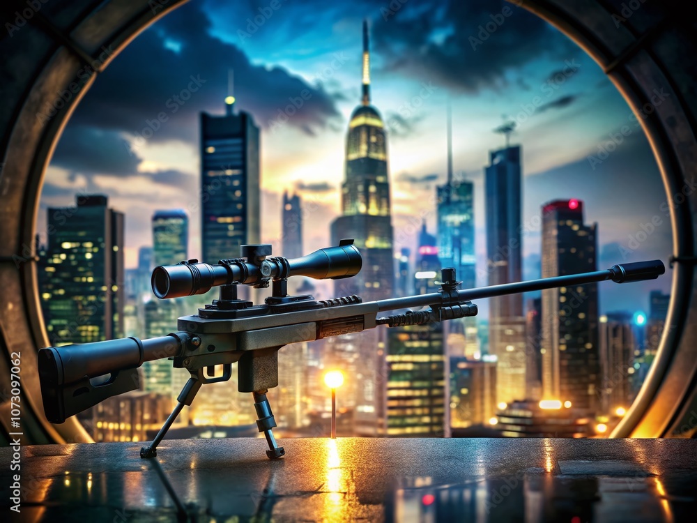 Modern Urban Low Light Photography Featuring Crosshairs, Weapons, and ...