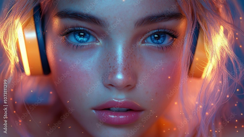 Craft a unique and enchanting artwork featuring a cosmic gyaru ...