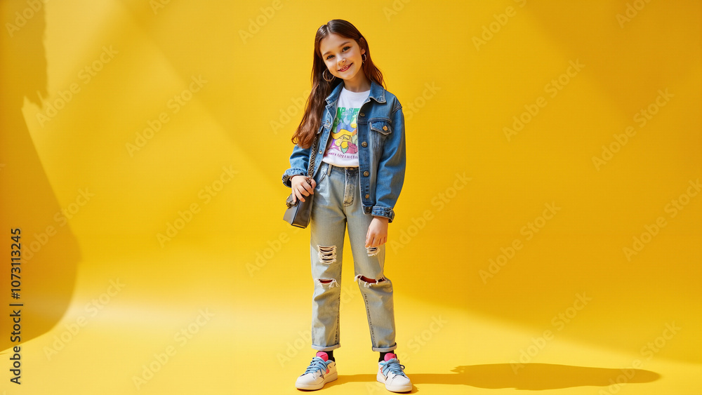 Trendy Streetwear Fashion Confident Young Girl Model In Urban Setting