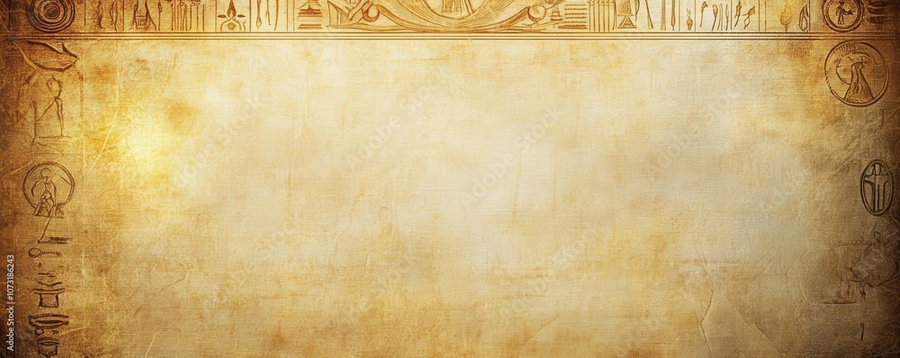 Faded Papyrus Background with Ancient Egyptian Symbols and Hieroglyphic ...