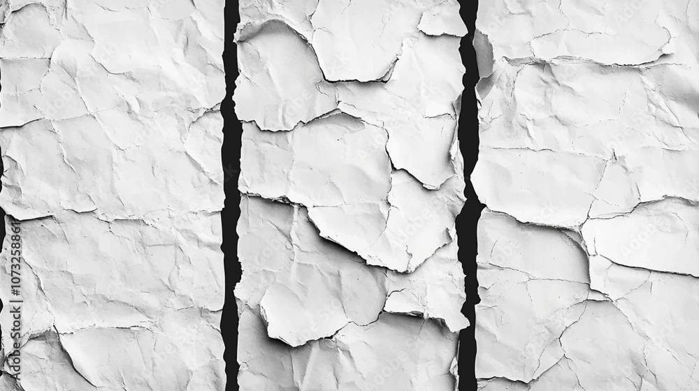 Old ripped torn blank black in side and white in center posters ...