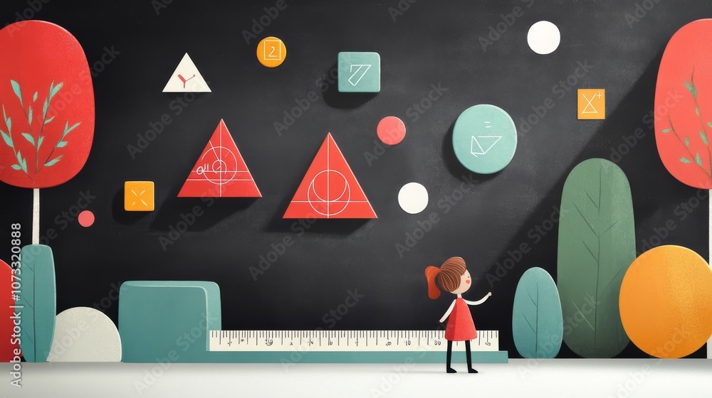 geometric playground: protractor jungle gym, ruler slides, and compass ...